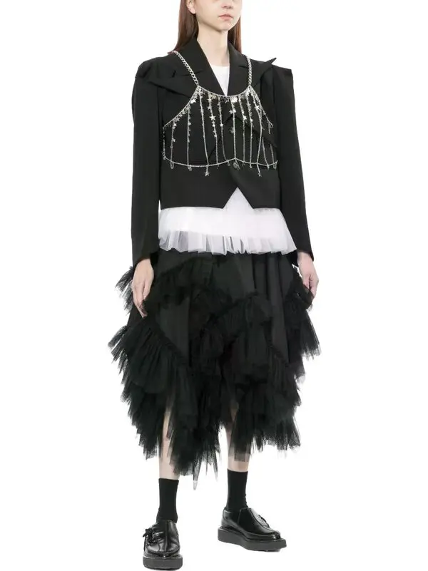 Noir Kei Ninomiya Padded Star Blazer - Black