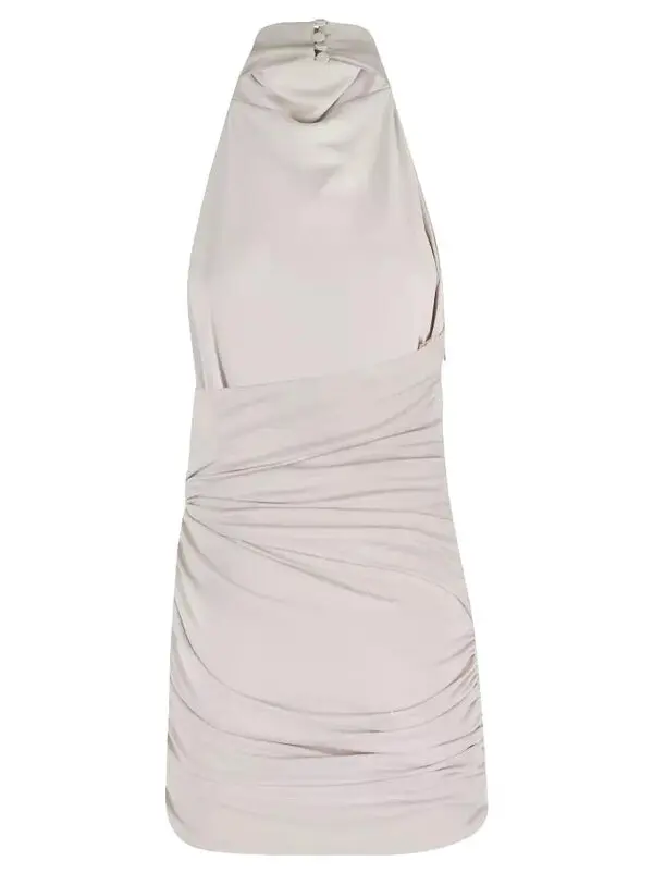 Andamane Stella Halterneck Mini Dress - Neutrals