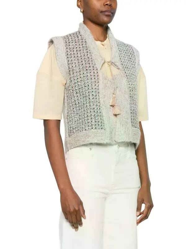 FORTE_FORTE Sleeveless Cardigan - Grey