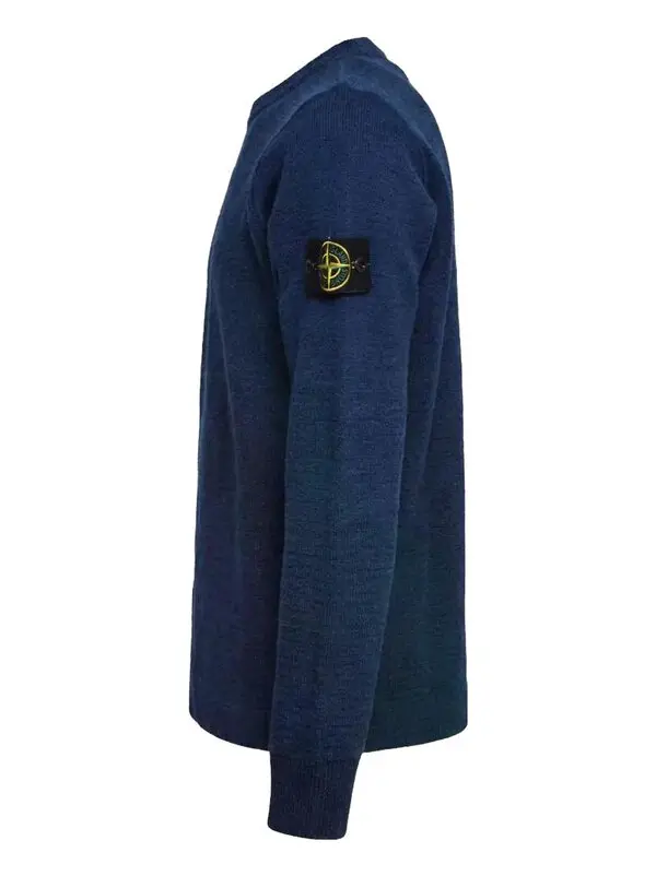 Stone Island Ribbed Badge Sweater - Blue