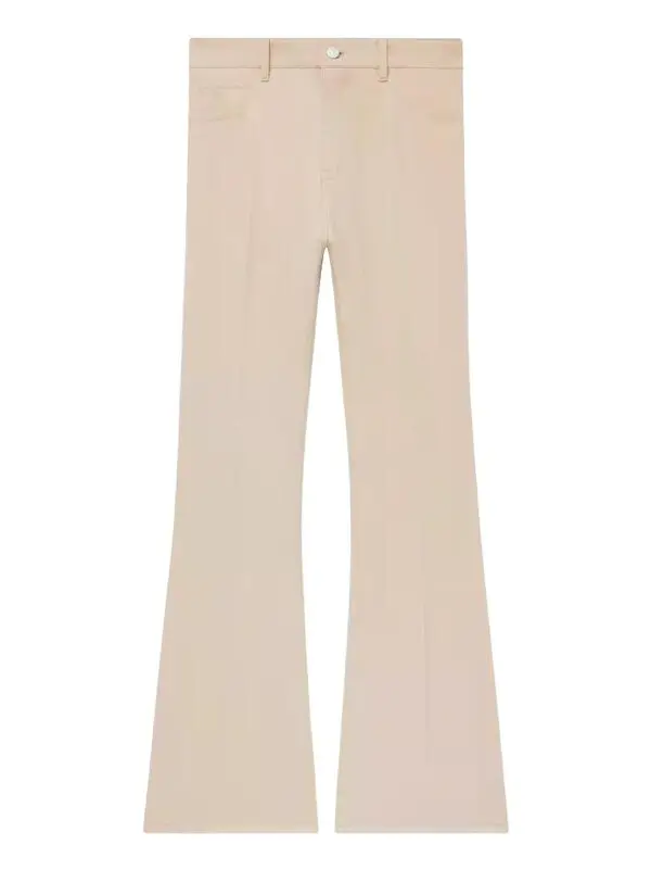 COURREGES Twill Weave Bootcut Trousers - Neutrals