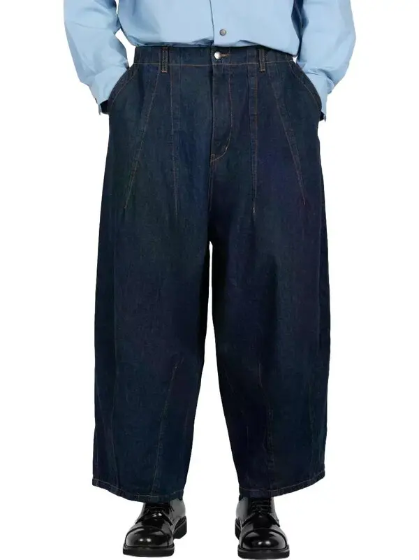 SOCIETE ANONYME Wide Leg Jeans With Contrast Stitching - Blue