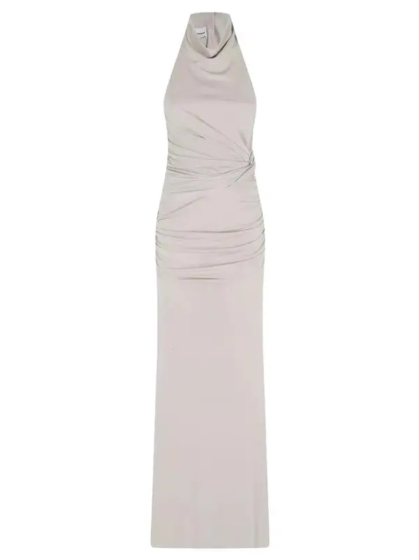 Andamane Halterneck Draped Maxi Dress - Neutrals