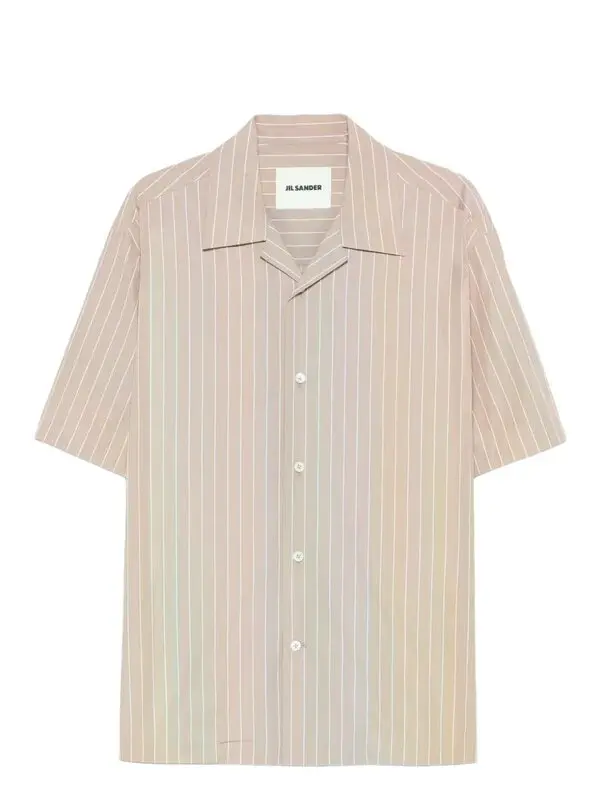 JIL SANDER Stripe-pattern Short-sleeve Shirt - Neutrals
