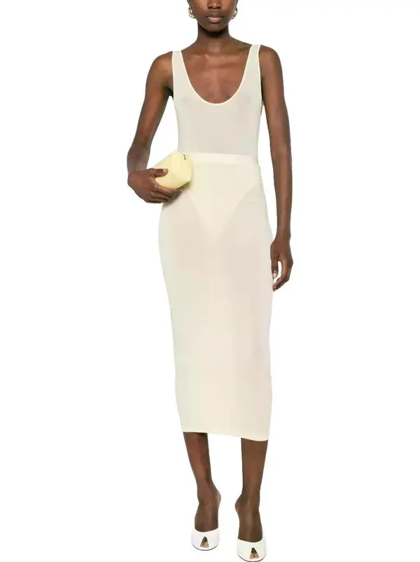 Wardrobe.NYC Sheer Tank Bodysuit - Neutrals