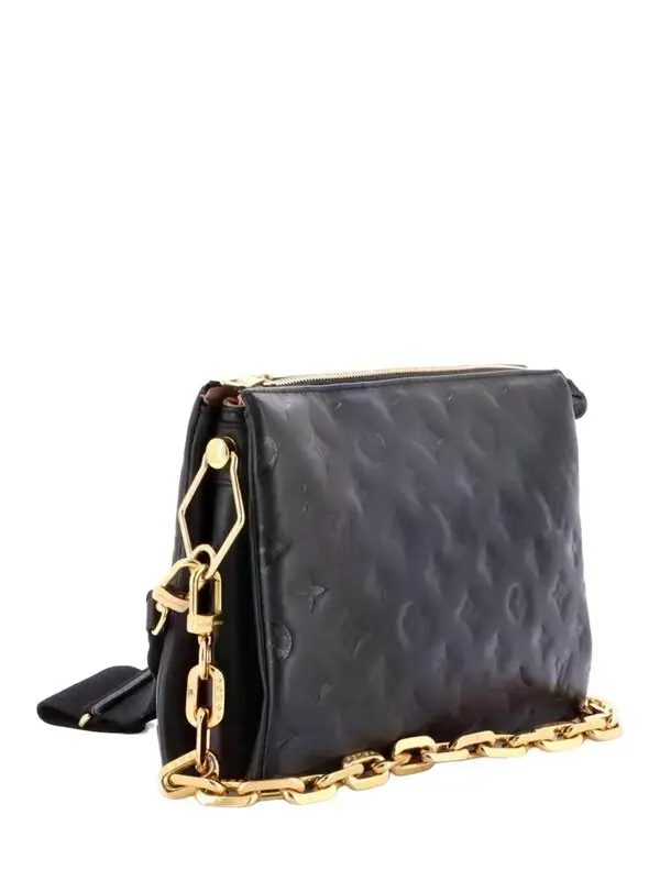 LOUIS VUITTON Coussin Bag Monogram Embossed Lambskin Pm Crossbody Bag - Black