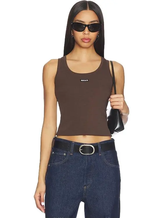ROTATE BY BIRGER CHRISTENSEN Basic Ribbed Tank Top - Brown
