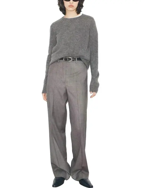Tory Burch Tailored Merino Wool Trousers - Grey