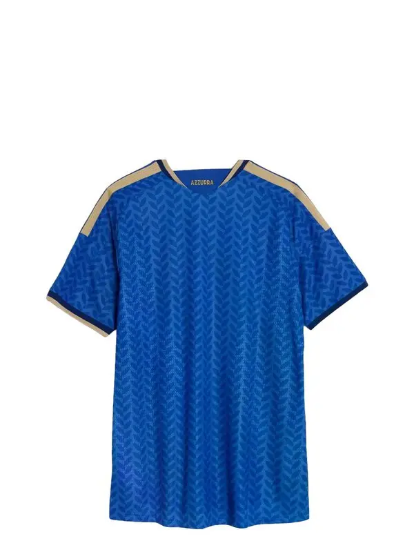 Adidas Figc Azzurra V-neck Graphic T-shirt - Blue