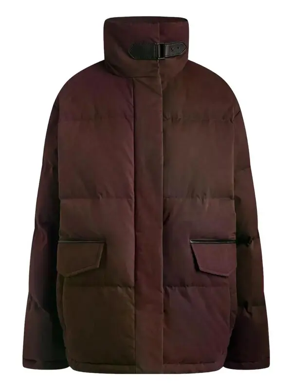 12 STOREEZ Baltic Sands" Down Jacket With Buckle Detail - Brown