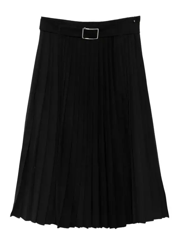 Sportmax Belted Pleated Midi Skirt - Black