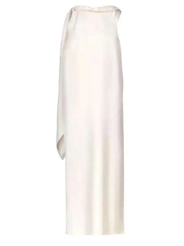 Loulou De Saison Silk Twill Midi Dress - Neutrals