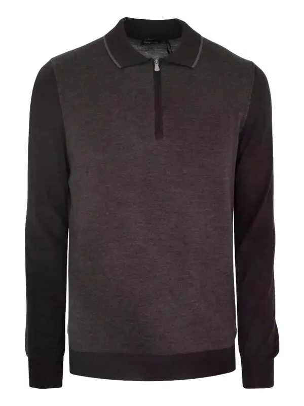 BARBA NAPOLI Zip Polo Knitwear - Brown