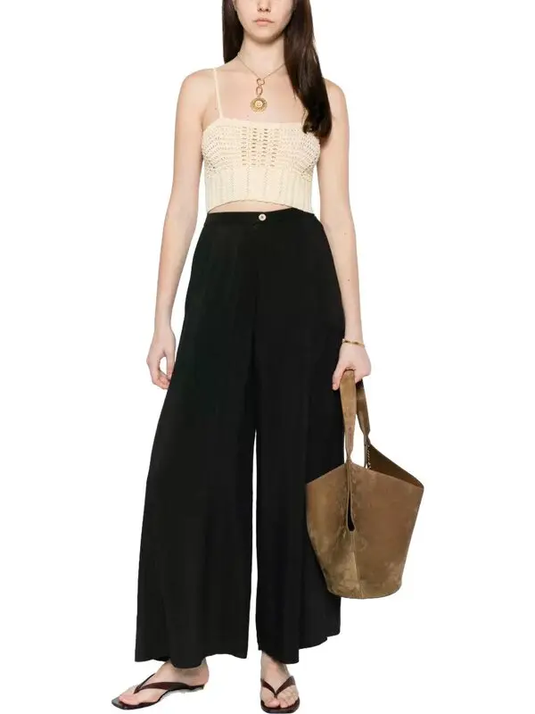 FORTE_FORTE Crocheted Square Neck Crop Top - Neutrals