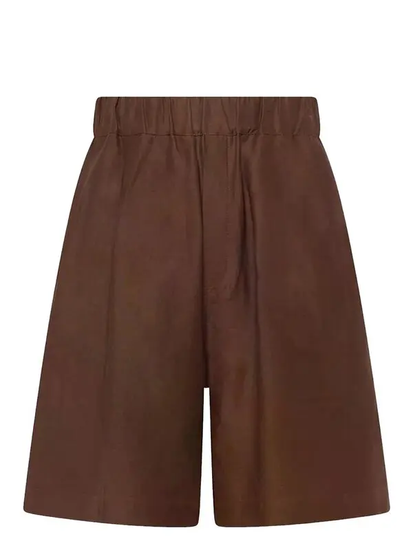 LANEUS Elasticated-waistband Shorts - Brown