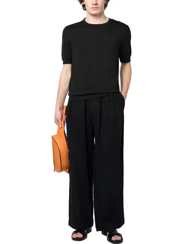 FILERIA Short-sleeved Cotton Jumper - Black