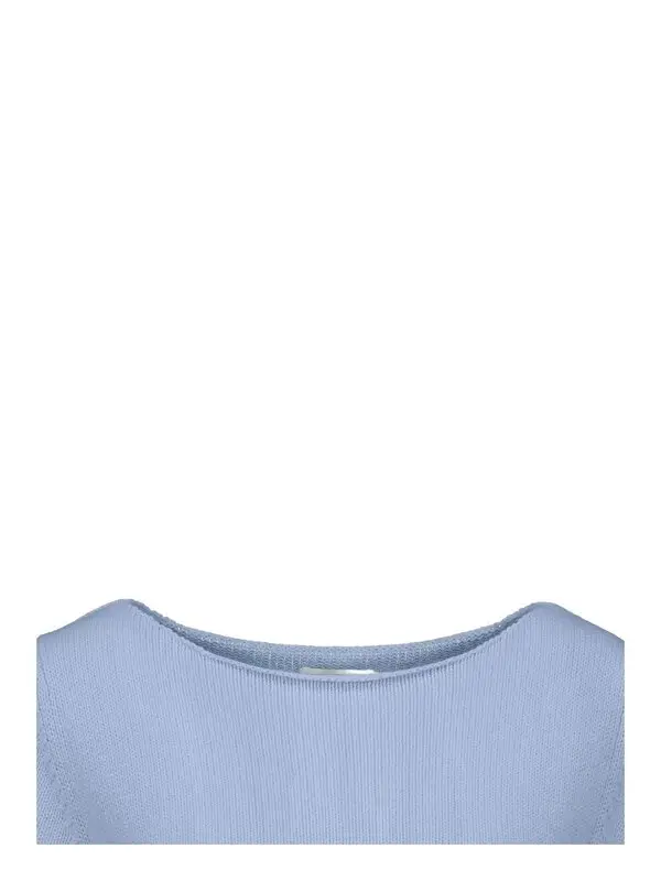 ALLUDE Knitted Boatneck Sweater - Blue