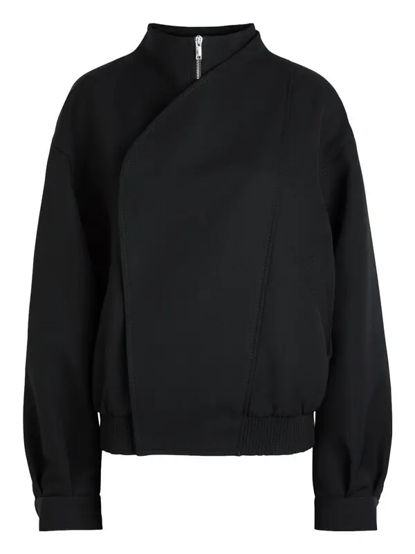 ARMARIUM Panelled Virgin Wool Bomber Jacket - Black