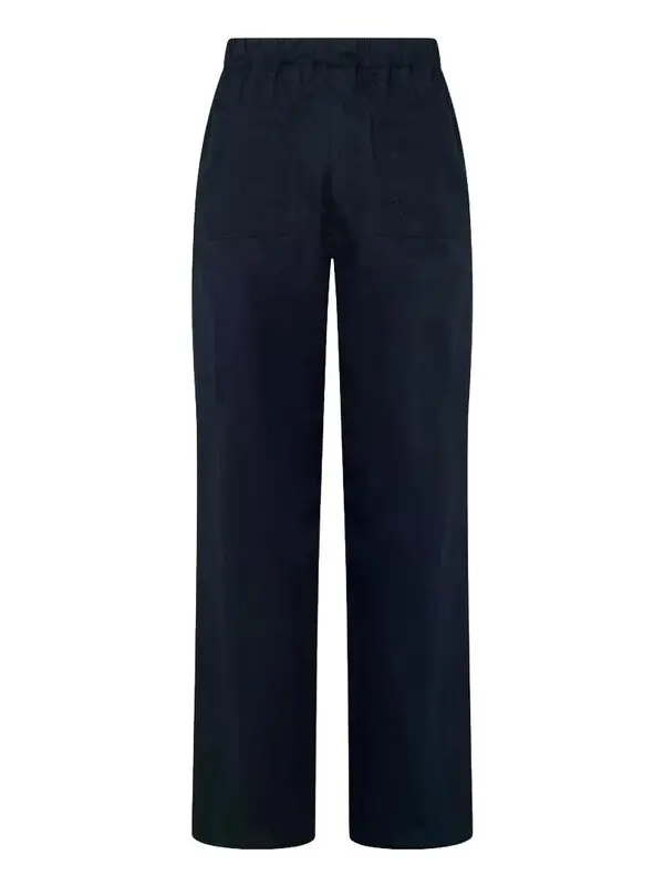 LANEUS Detail-embroidered Trousers - Blue