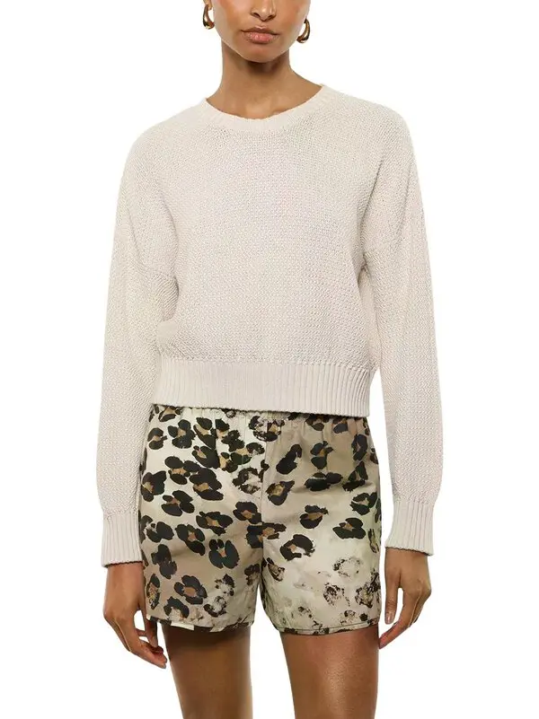 LANEUS Crew Neck Knitted Sweater - Neutrals