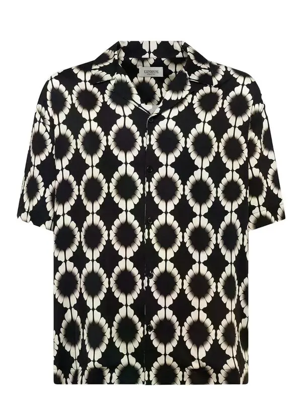 LANEUS Patterned Shirt - Black