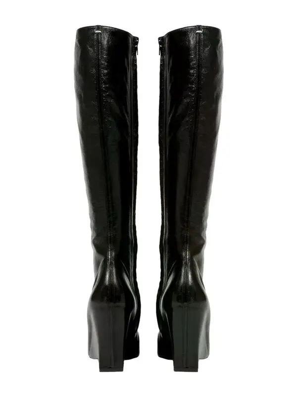 MAISON MARGIELA Heel-less Pointed Toe Wedge Boots - Black