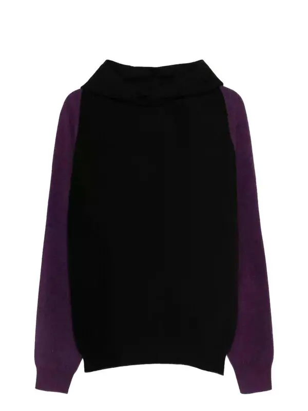 Frenckenberger Colour-block Hooded Sweater - Black