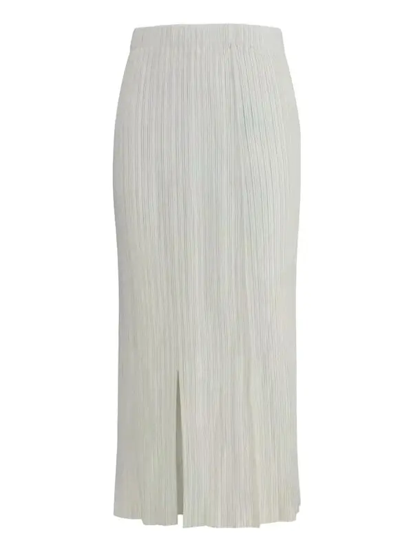 GONGDID DESIGN Pleated Midi Skirt With Split Detail - White
