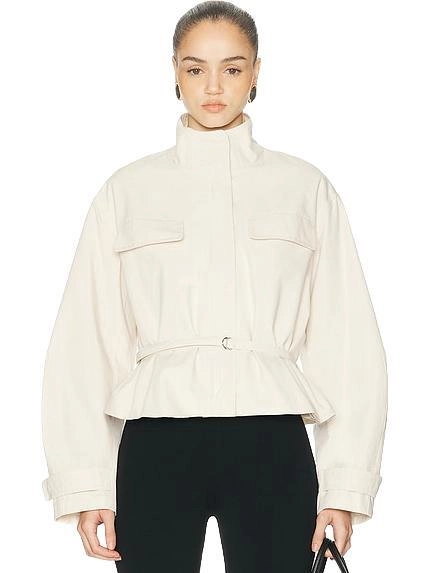 L'academie Cotton Jacket With Belt - Beige