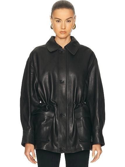 ARMA Maeve Leather Barn Jacket - Black