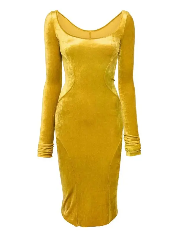 Rick Owens Velour Dress - Yellow