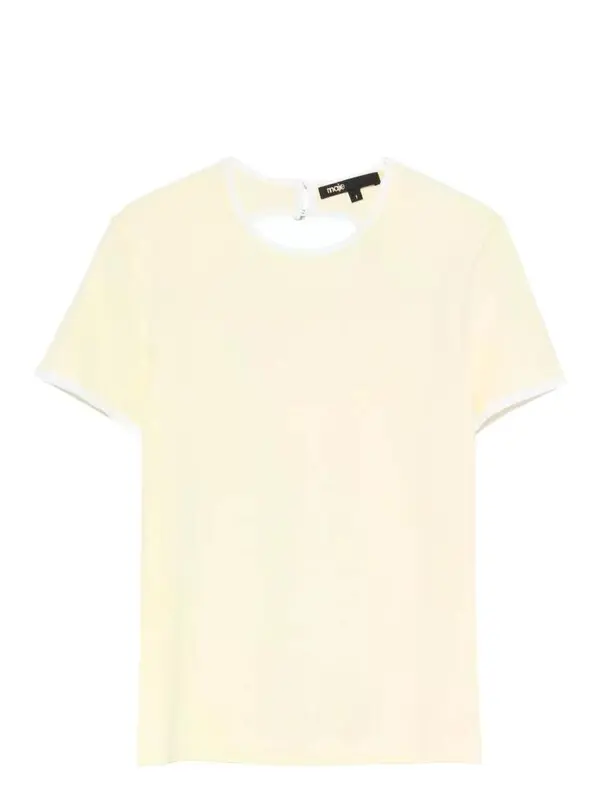 Maje Cut-out Short-sleeve T-shirt - Yellow