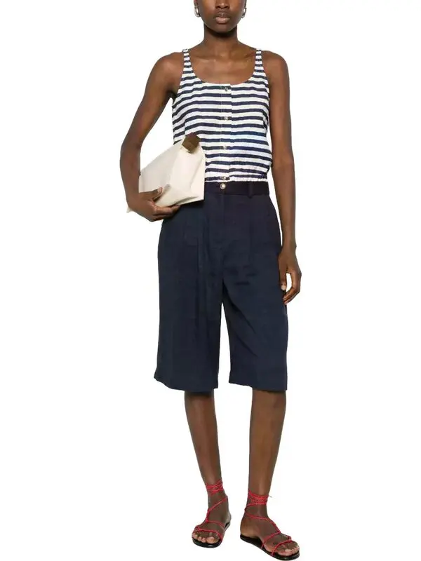 Maje Striped Button-fastening Tank Top - Blue