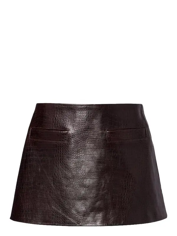 THE FRANKIE SHOP Rory Croc-effect Leather Miniskirt - Brown