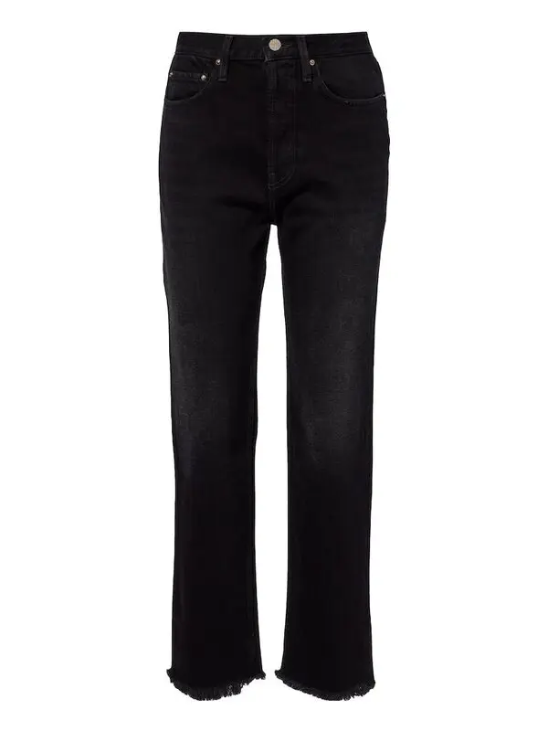 TOTEME Distressed Straight Jeans - Black