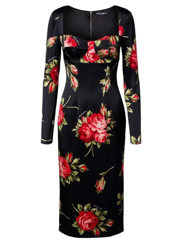 Dolce & Gabbana Floral Print Midi Dress - Multicoloured
