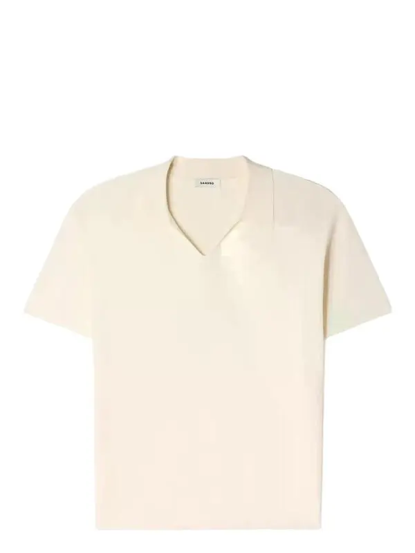 Sandro Stretch Knit Polo Shirt - Neutrals