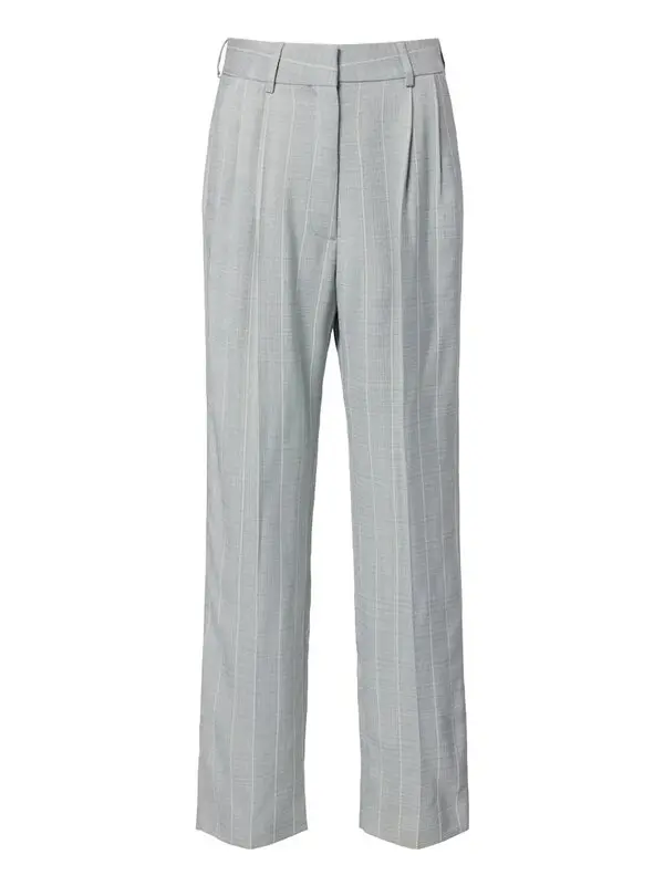 BLAZÉ MILANO Striped Tailored Trousers - Grey