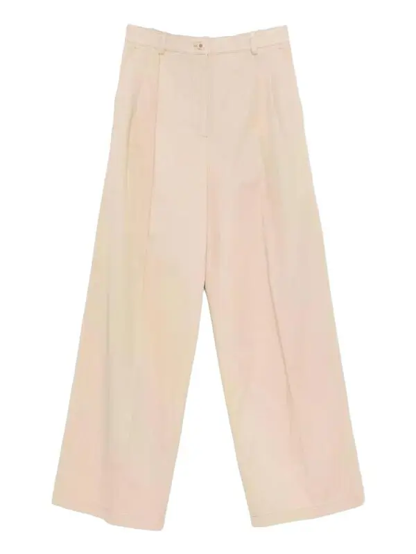 A.p.c. Ginny Pleated Wide-leg Trousers - Neutrals