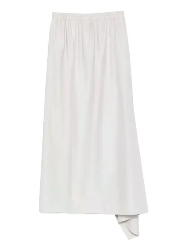 Dusan Ruffle Detail Skirt With Pearl Elasticated Waistband - Neutrals
