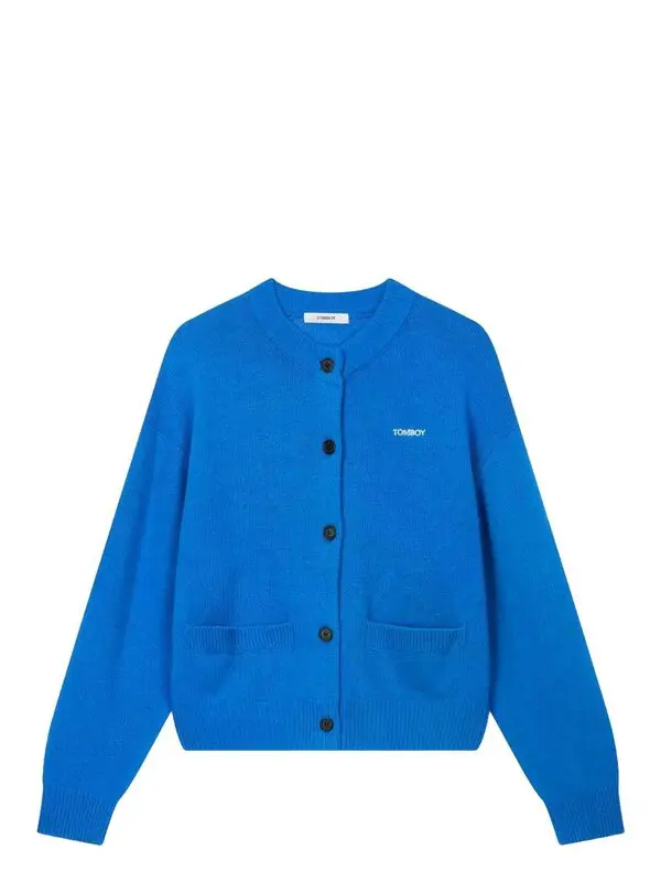 STUDIO TOMBOY Buttoned Cardigan With Embroidered Logo - Blue