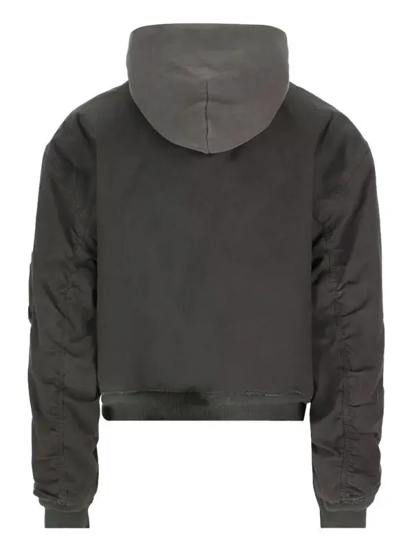 Balenciaga Hooded Zip-up Bomber Jacket - Grey