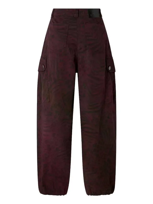 Pinko Animal-print Cargo Pants - Red