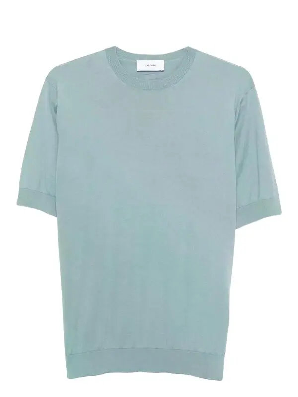 LARDINI Crew Neck Knitted T-shirt - Blue