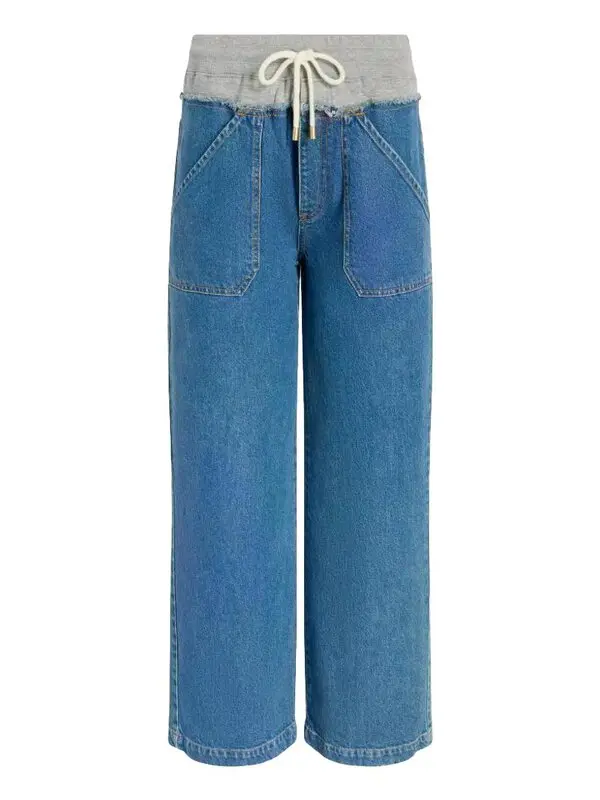 Cinq À Sept Serena Drawstring Wide-leg Jeans - Blue