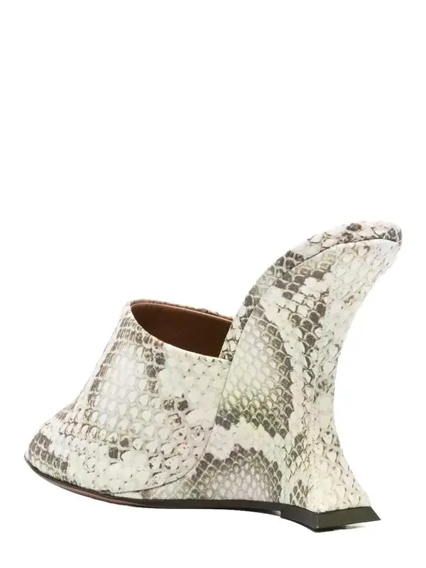 Paris Texas Nina Snake-effect Sandals - Neutrals