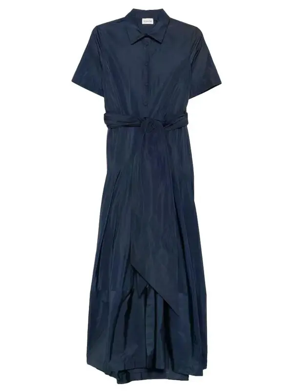 P.a.r.o.s.h Self-tie Maxi Dress With Button Fastening - Blue