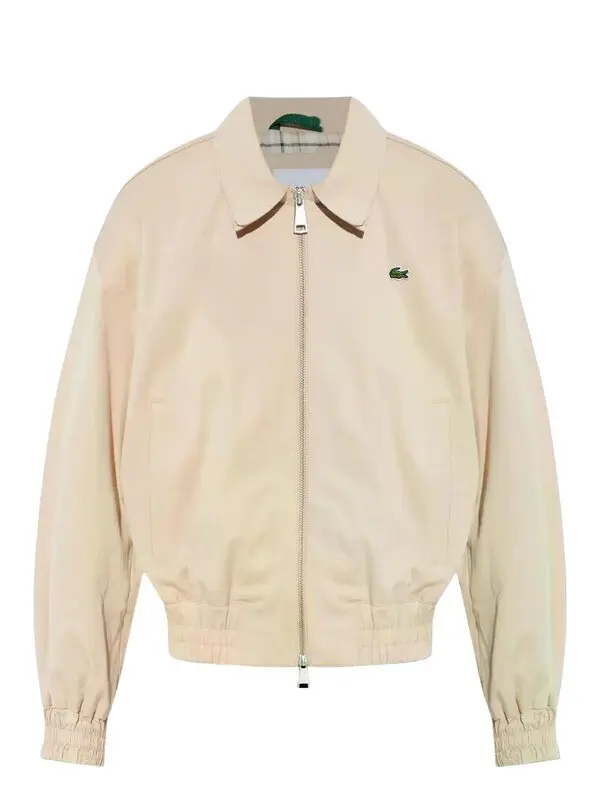 Lacoste Beige Logo Appliqué Zip Jacket - Neutrals