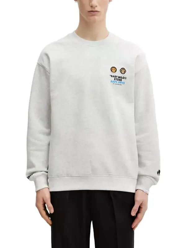 AAPE BY *A BATHING APE X Baby Milo Store Aapeunvs Logo Patch Sweatshirt - Grey