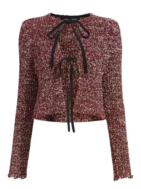 Proenza Schouler Colette Ruffled Tie Cardigan - Red